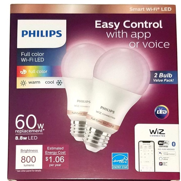 Philips | Other | Nwt Philips Wiz Connected 2pack Bundle A9 Led Wifi ...